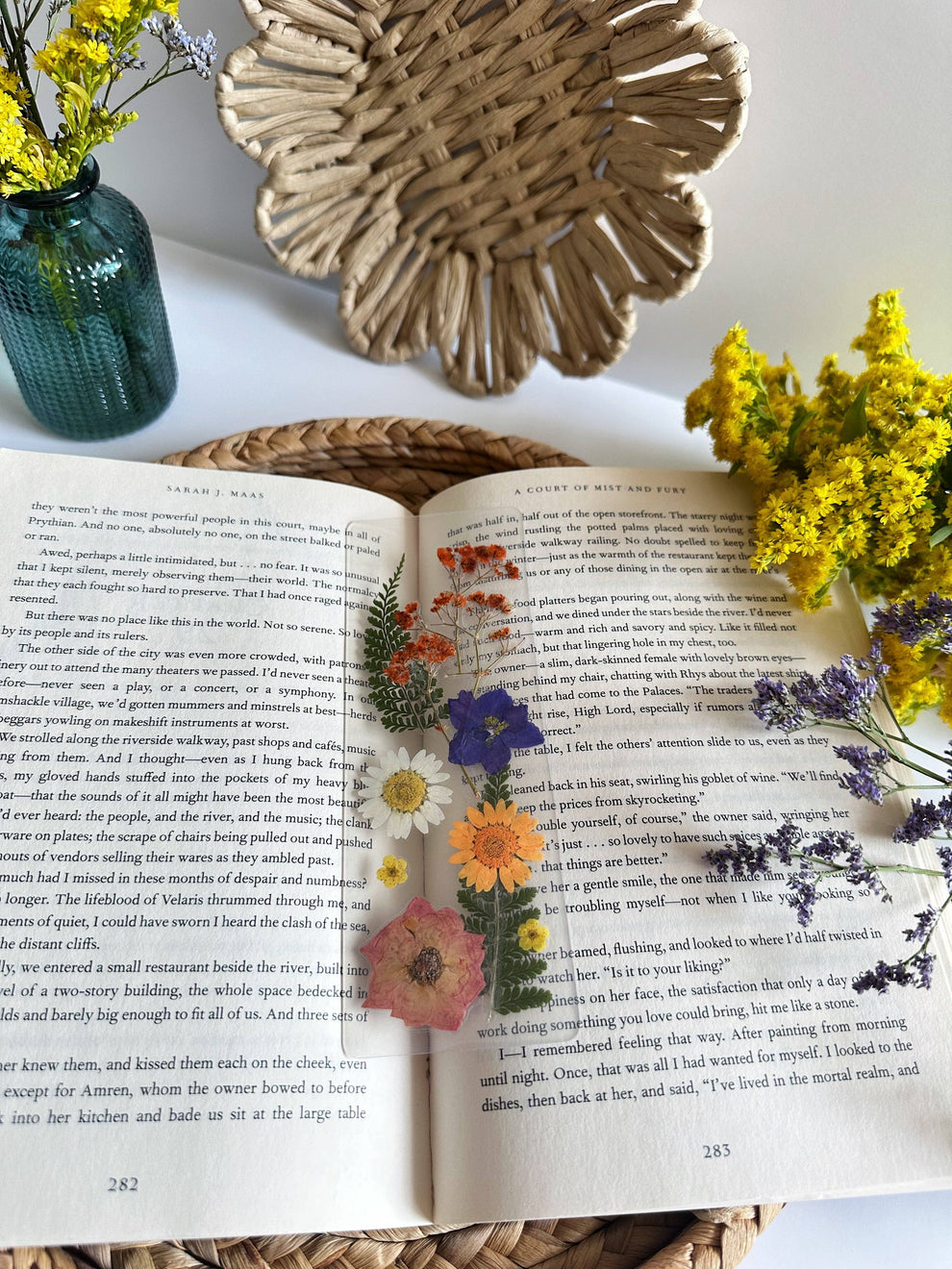 Petals & Pages by Grace - Multicolor pressed flower bookmark – WimBro Farms